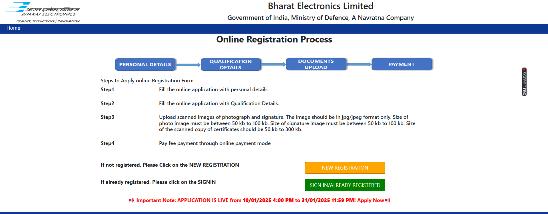 BEL Probationary Engineer Recruitment 2025 – for 350 Posts